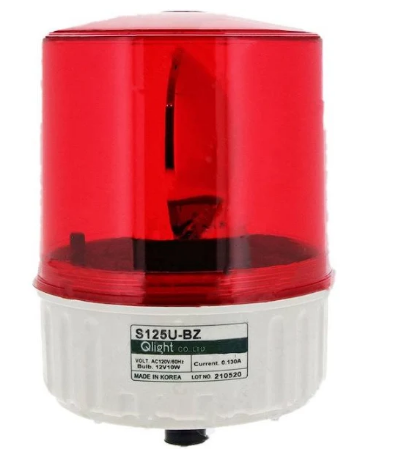 TORRETA GIRATORIA ROJA CON ZUMBADOR (MODELO - S125U-BZ) :: Garceshvac.com.mx