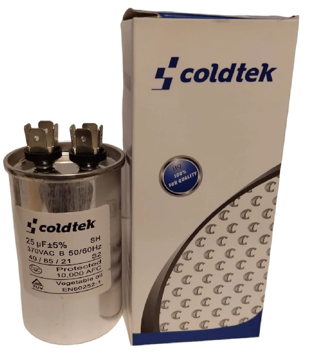 CAPACITOR 25 MFD 370V 50/60 HZ (MODELO - CAP25M370) :: Garceshvac.com.mx
